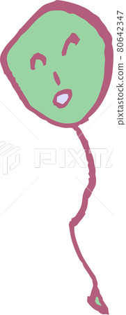 Cute balloon scribble drawn by a child - Stock Illustration [80642347 ...