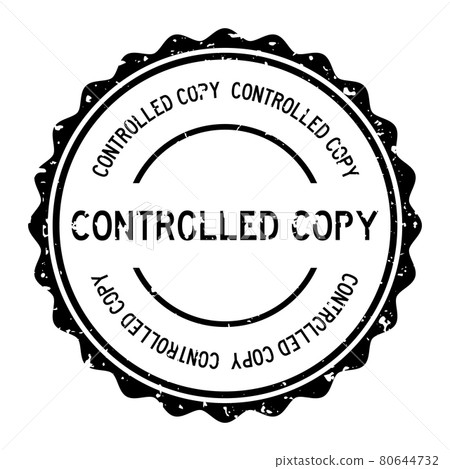 Grunge black controlled copy word round rubber... - Stock Illustration ...