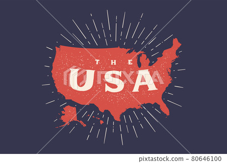 Poster map United States of America - Stock Illustration [80646100] - PIXTA