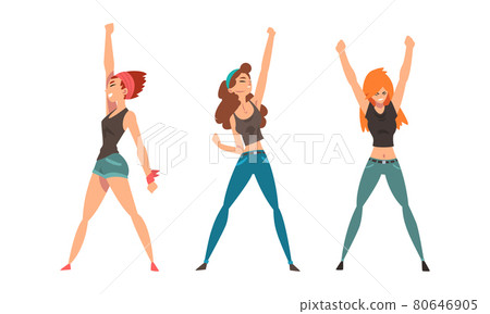 Young Woman Standing in Brave Pose Feeling... - Stock Illustration ...