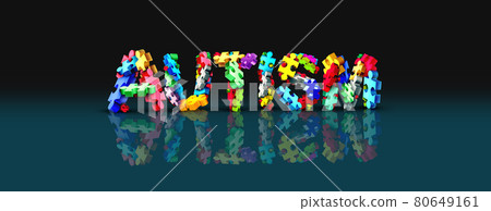 Autism Text On A Black Background - Stock Illustration [80649161] - PIXTA