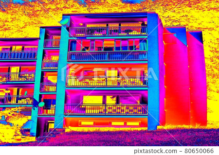 Residental district. Thermal color spectre scale - Stock Illustration ...