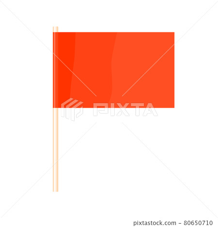 A colored flag on a flagpole. Orange flag. Vector - Stock Illustration ...