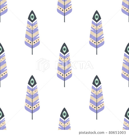 seamless pattern with magic feathers, vector... - Stock Illustration ...