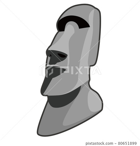 Illustration of a moai statue on Easter Island - Stock Illustration ...