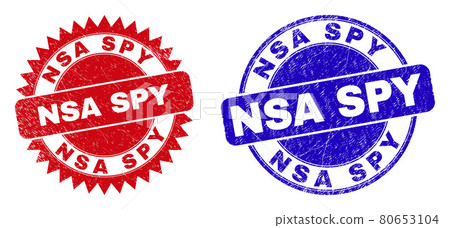 NSA SPY Rounded and Rosette Seals with Grunge... - Stock Illustration ...