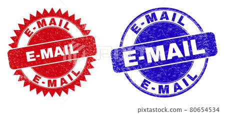 E-MAIL Rounded and Rosette Watermarks with... - Stock Illustration ...