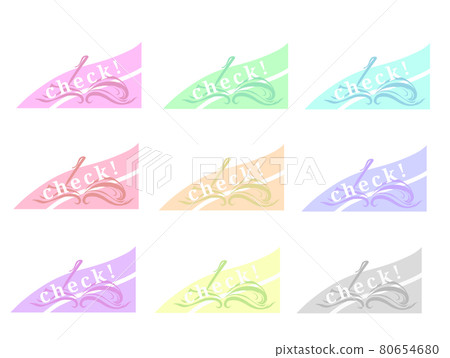 Colorful check label with check letters - Stock Illustration [80654680 ...