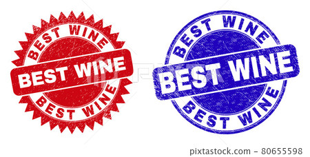 BEST WINE Rounded and Rosette Watermarks with... - Stock Illustration ...