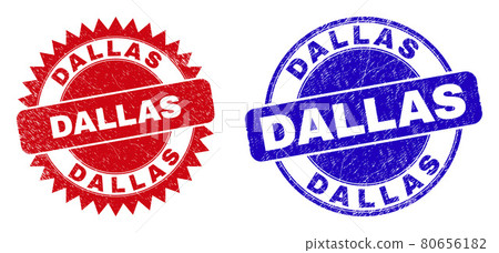 DALLAS Round and Rosette Stamps with Unclean... - Stock Illustration ...