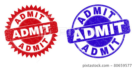 ADMIT Round and Rosette Stamps with Grunge Style-插圖素材 [80659577] - PIXTA圖庫