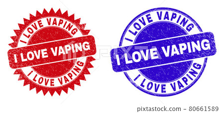 I LOVE VAPING Rounded and Rosette Stamps with... - Stock Illustration ...
