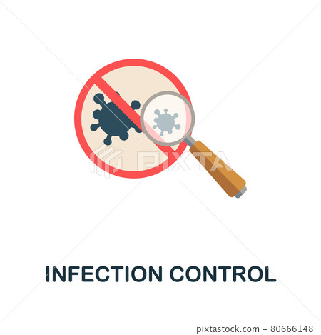 Infection Control flat icon. Colored sign from... - Stock Illustration ...