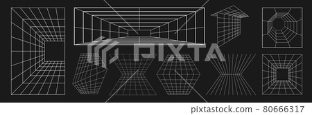 Set of retrofuturistic design elements....-插圖素材 [80666317] - PIXTA圖庫