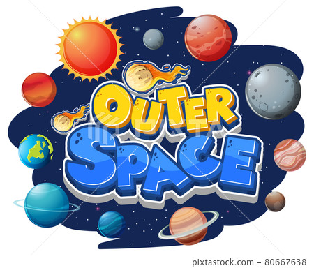 Outer Space logo with many planets - Stock Illustration [80667638] - PIXTA