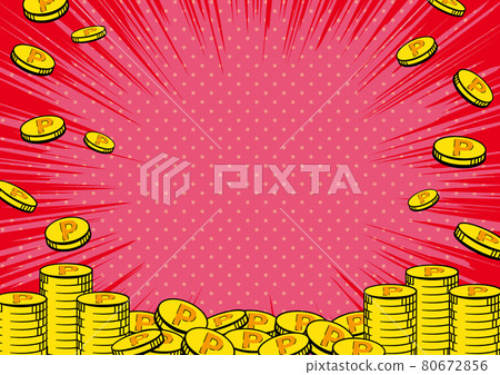American comic style coin design - Stock Illustration [80672856] - PIXTA