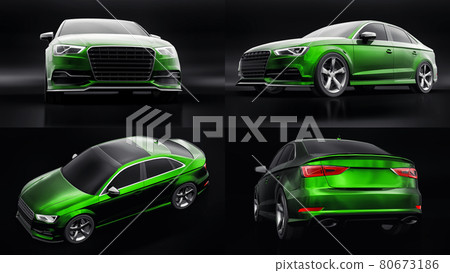 3d illustration. Super fast sports car on a... - Stock Illustration ...