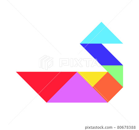 Color tangram puzzle in bird (duck, goose,... - Stock Illustration ...