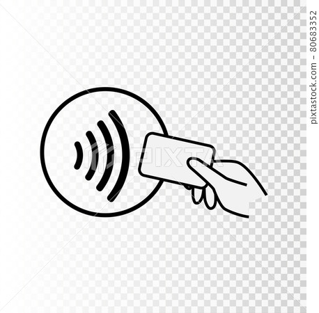 Contactless NFC wireless pay sign logo. Credit... - Stock Illustration ...