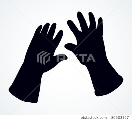 Rubber work gloves. Vector drawing - Stock Illustration [80683537] - PIXTA