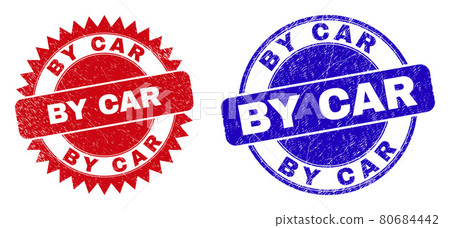 BY CAR Round and Rosette Watermarks with... - Stock Illustration ...
