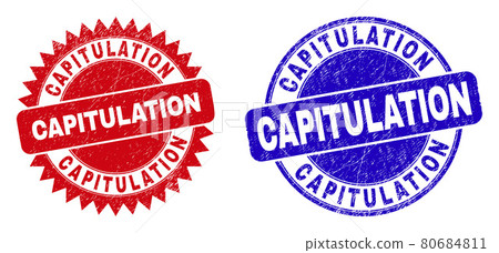 CAPITULATION Rounded and Rosette Stamp Seals... - Stock Illustration ...
