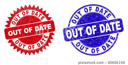 OUT OF DATE Round and Rosette Watermarks with... - Stock Illustration ...