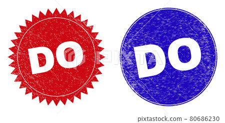 DO Round and Rosette Seals with Scratched Surface - Stock Illustration ...
