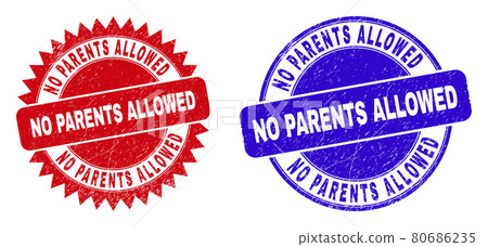 NO PARENTS ALLOWED Round and Rosette Seals with...-插圖素材 [80686235 ...