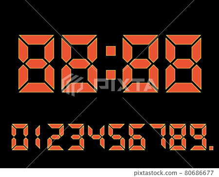 7-segment digital number illustration material... - Stock Illustration ...