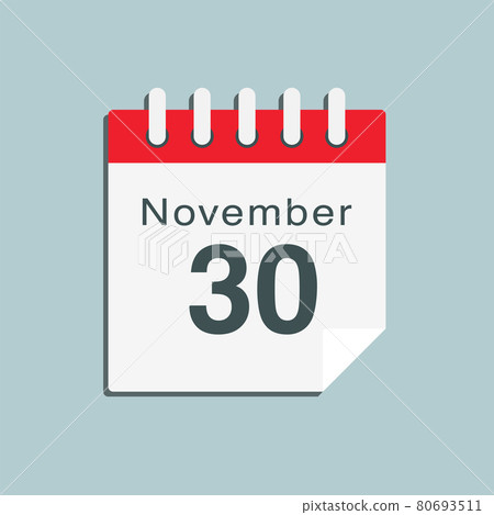 Icon day date 30 November, template calendar page - Stock Illustration ...