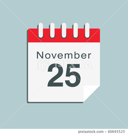 Icon day date 25 November, template calendar page - Stock Illustration ...