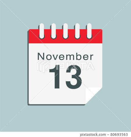 Icon day date 13 November, template calendar page - Stock Illustration ...