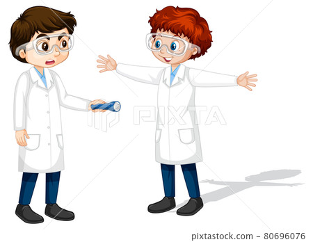 Two young scientist doing shadow experiment - Stock Illustration ...