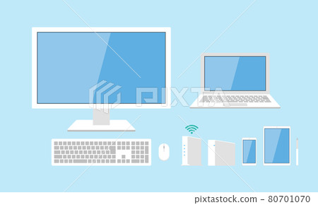 PC smartphone tablet electronic device set white - Stock Illustration ...