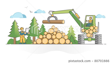Log Pile Clip Art Outline