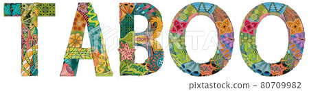 Word TABOO. Vector decorative zentangle object - Stock Illustration ...