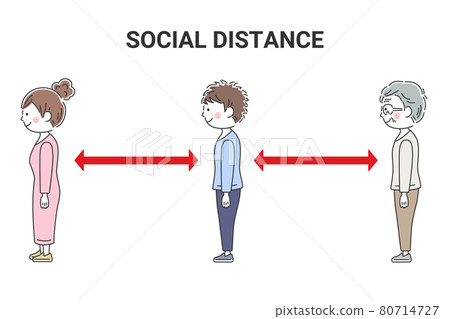 Illustration of social distance - Stock Illustration [80714727] - PIXTA