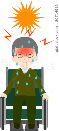 Illustration of an old man and heat stroke - Stock Illustration ...