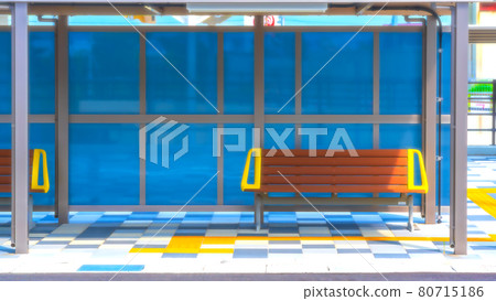 Waiting room at the bus stop Anime-style processing - Stock Image ...