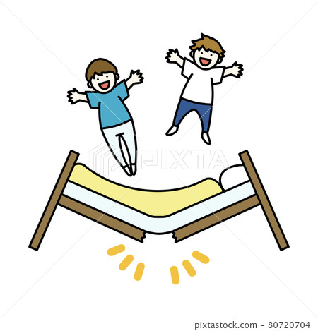 Jump and break in bed - Stock Illustration [80720704] - PIXTA