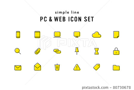PC and WEB icon set Business Simple Internet... - Stock Illustration ...