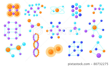 Connections of molecular particles... - Stock Illustration [80732275 ...