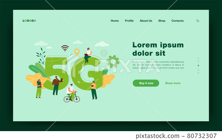 Cartoon people surfing Internet in smart city - Stock Illustration ...