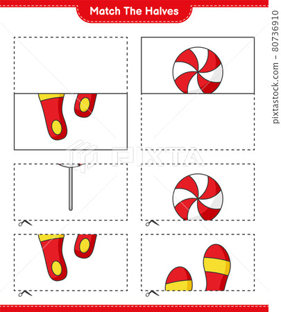 Match the halves. Match halves of Candy and... - Stock Illustration ...