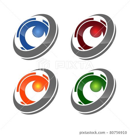 Technology orbit web rings logo design. Vector... - Stock Illustration ...