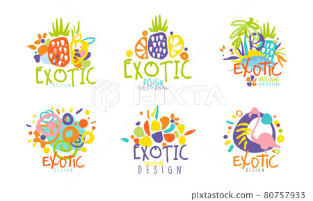 Exotic Logo Original Design Collection with... - Stock Illustration ...