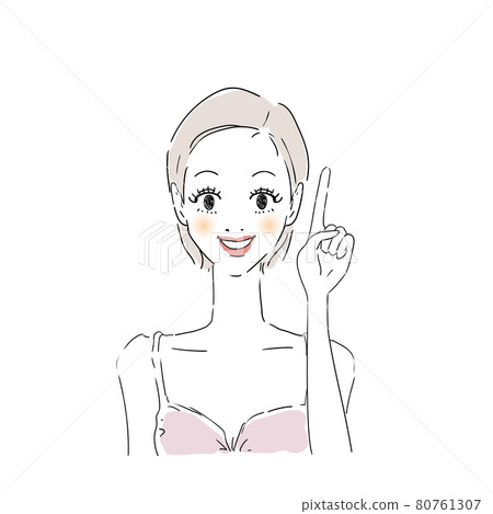 Female facial expression pointing - Stock Illustration [80761307] - PIXTA