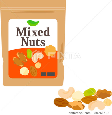 Mixed nuts in a bag - Stock Illustration [80761508] - PIXTA