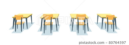 School desk isolated on white background - Stock Illustration [80764397 ...